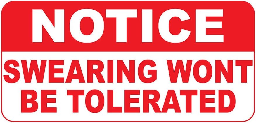 Amazon.com: Notice Swearing Won'T Be Tolerated Retro Vintage Style ...