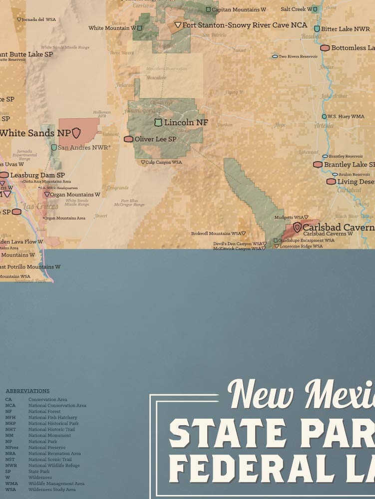 New Mexico State Parks Map 103. Mesilla Valley Bosque State Park, Las