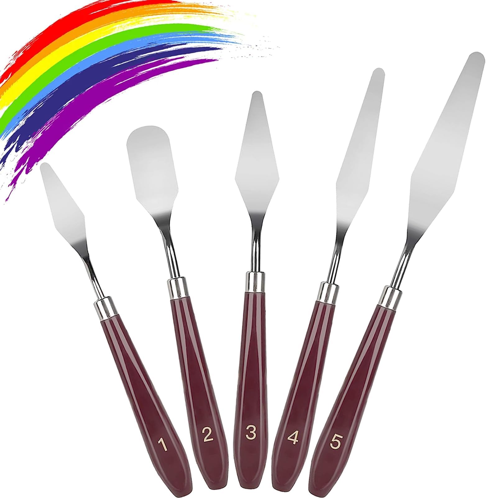Penta Angel Lot de 6 spatules de peinture en plastique blanc pour ...