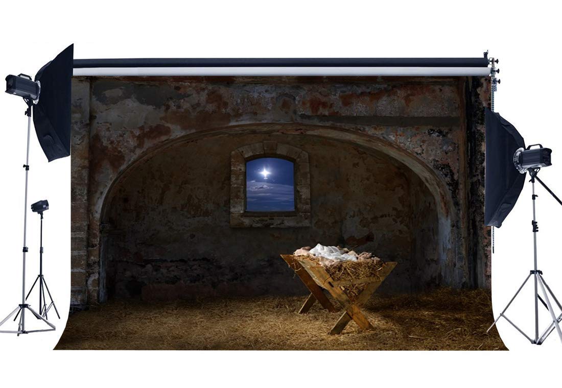 Edcott Christmas Manger Backdrop 10x8ft Vinyl Birth Of Jesus Christ ...