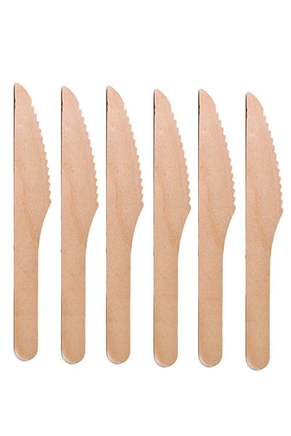 Disposable Wooden knife 16 cm pack of 100 Pcs Eco Friendly Wooden Cake ...