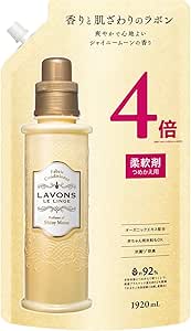 Amazon | ラボン(Lavons) 柔軟剤 特大 シャイニームーン[フローラルグリーン] 詰め替え 4倍サイズ 1920ml | ラボン(Lavons) | 液体柔軟剤