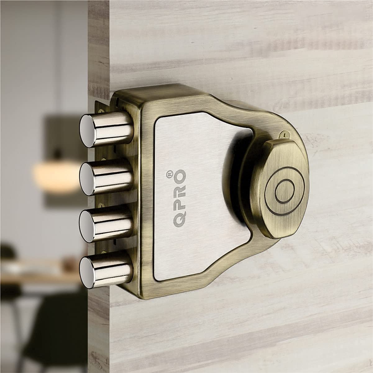 Buy QPRO Antique Finish Main Door Lock with 4 Reversible Brass Keys ...
