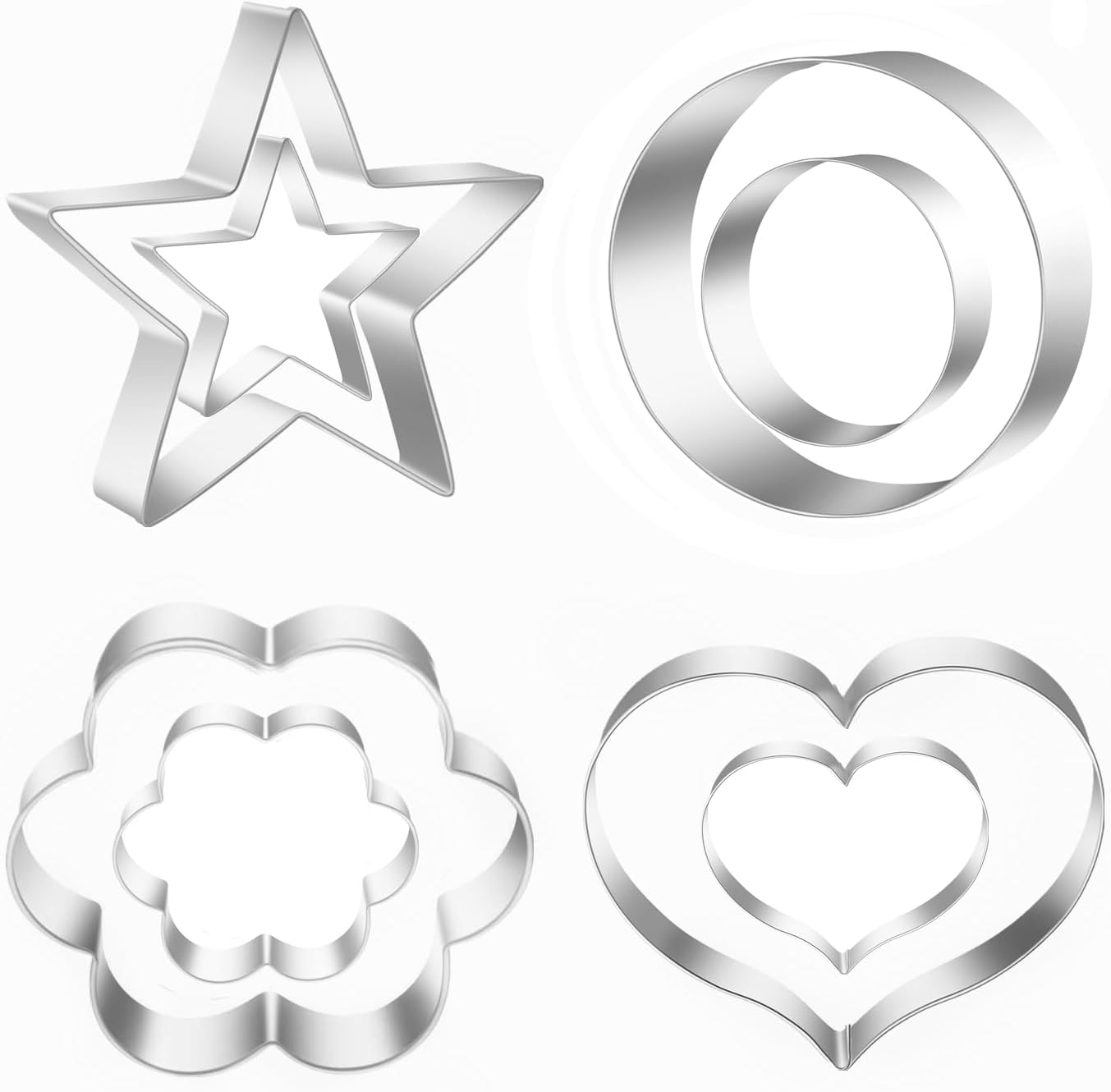 Amazon.com: Mikim Mini Cookie Cutters Set Heart Round Flower Star ...