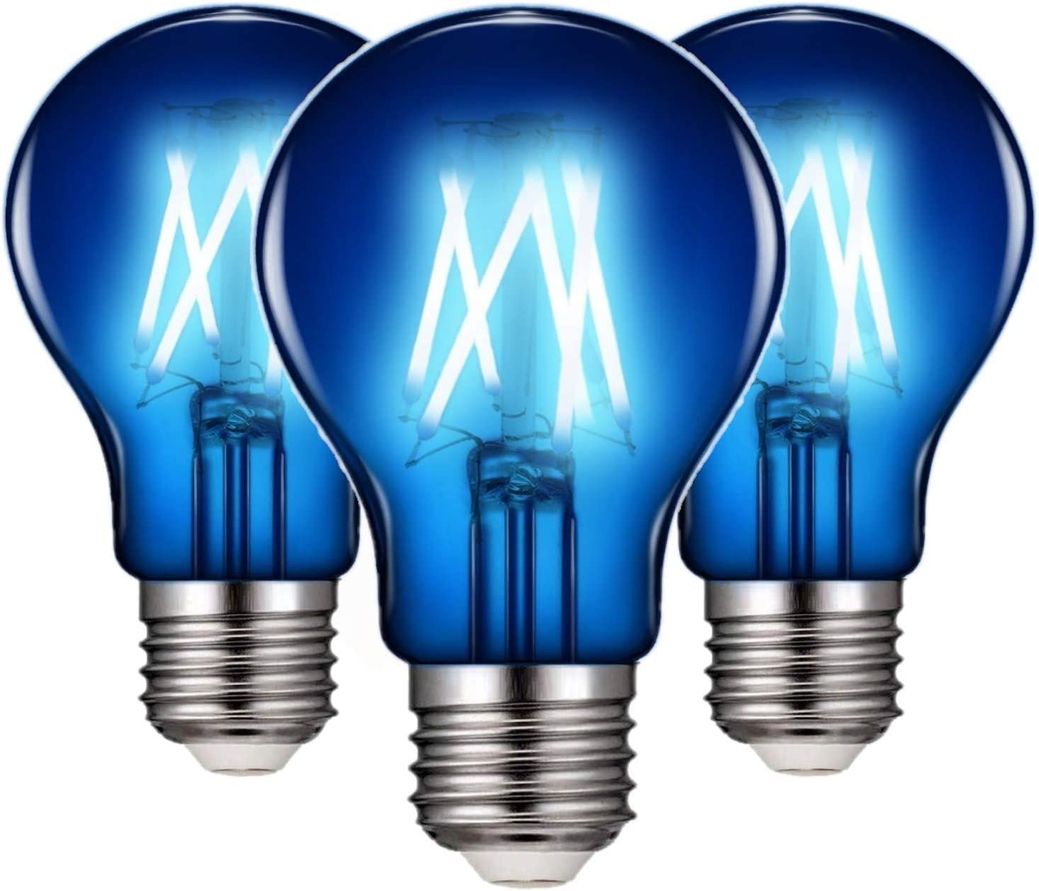 3Pack Blue LED Edison Light Bulbs, 6W(60Watts Equivalent) Medium E26 ...