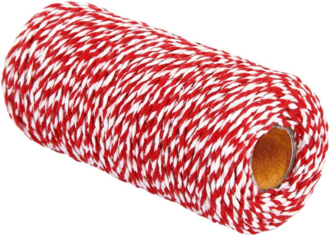 Tenn Well Red and White Twine, 200m Cotton Bakers Twine String Perfect ...