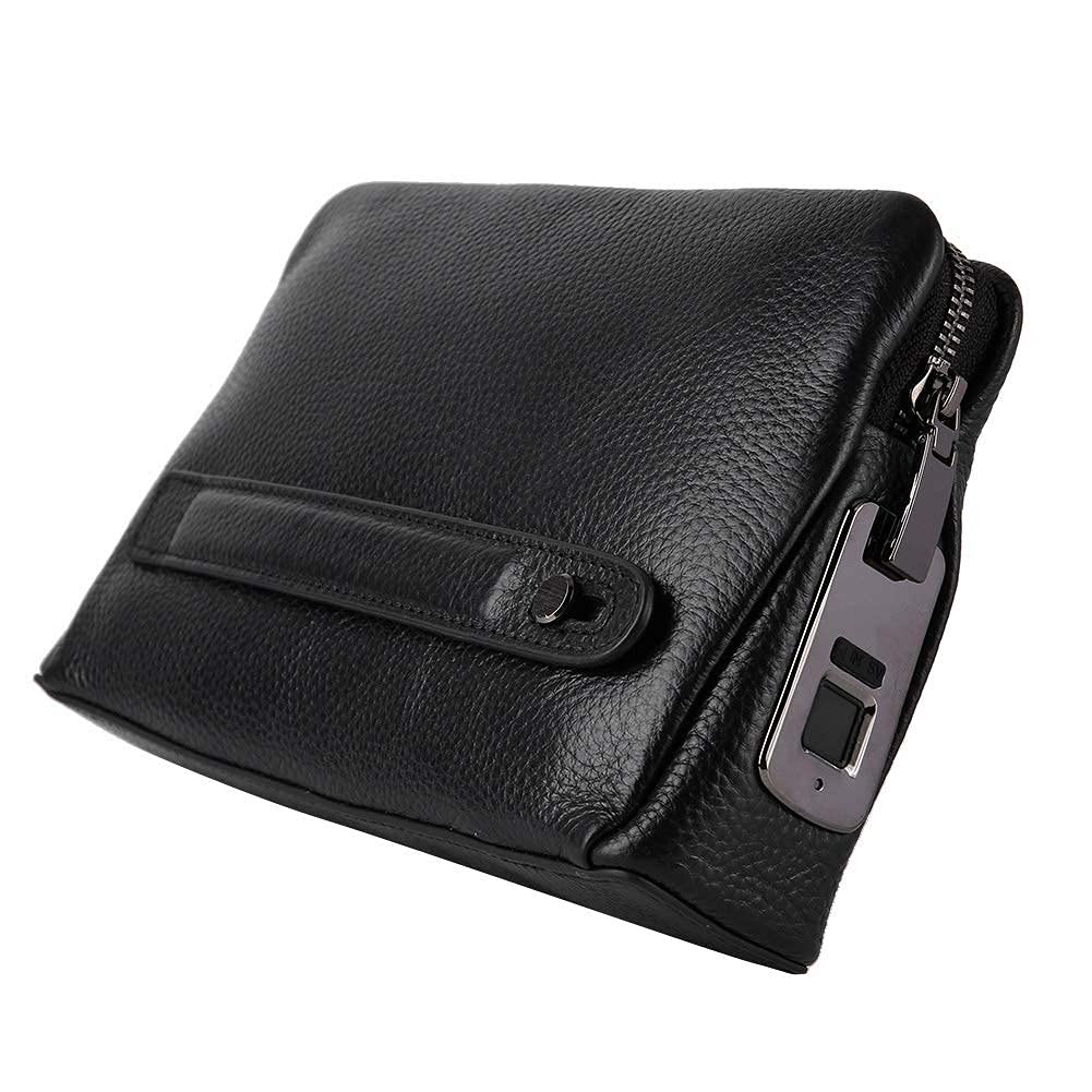 Buy Yencoly Smart Fingerprint Handbag, FL-V1 Men Zipper Leather Wallet ...