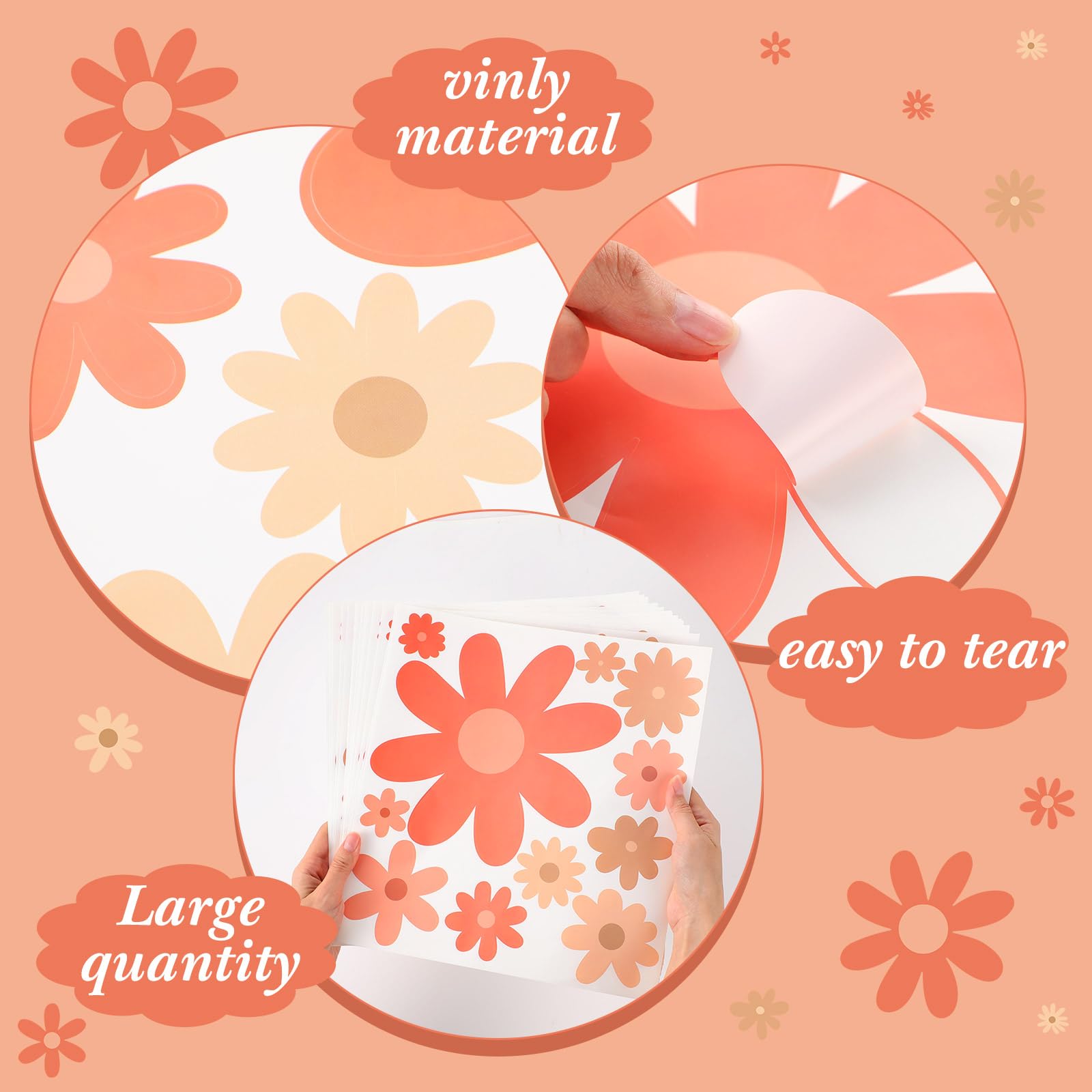 Snapklik.com : TaoBary 165 Pieces 15 Sheet Large Daisy Wall Decals ...