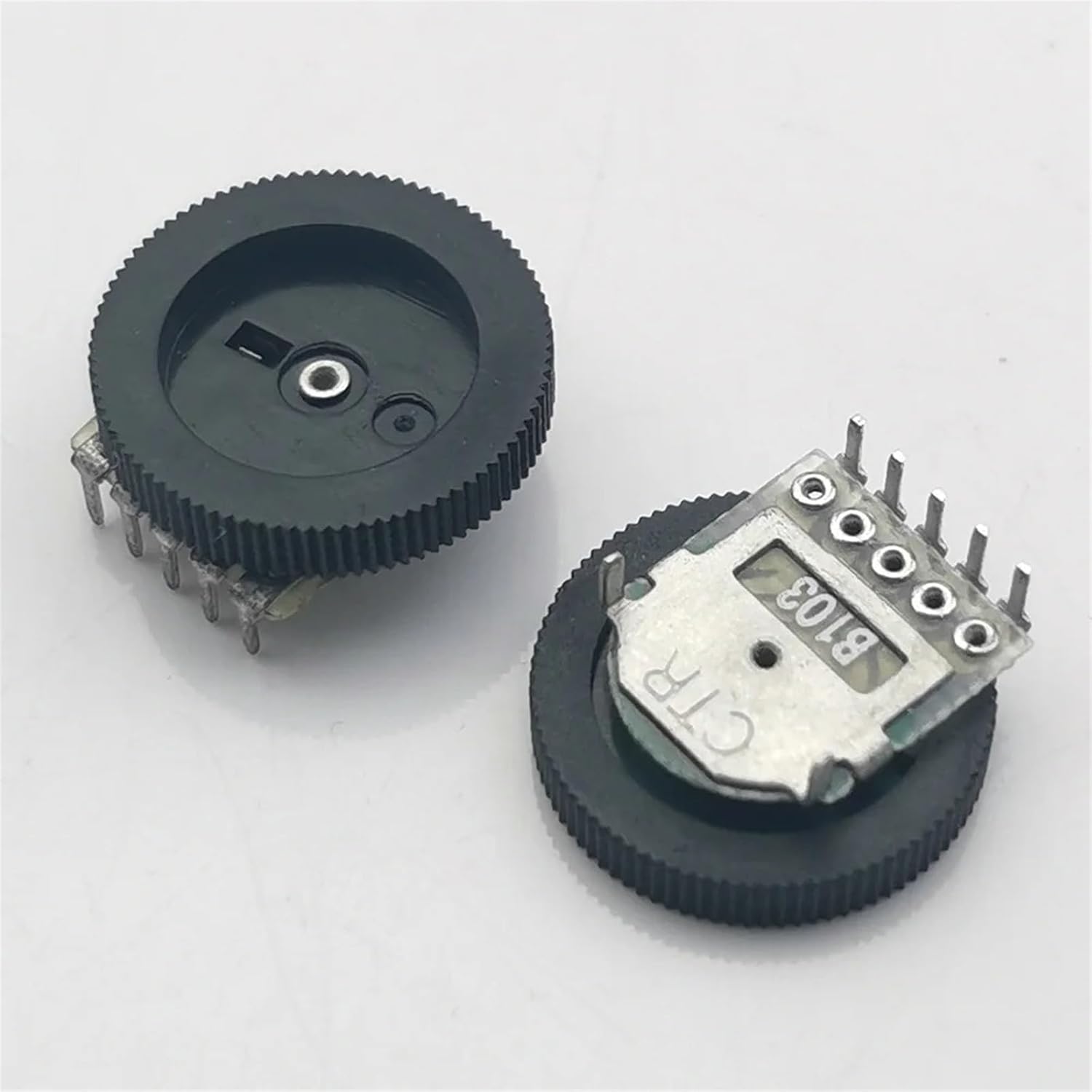 10PCS/Lot B103 10K Ohm 5 Pins Dial Wheel Potentiometer Stereo Volume ...