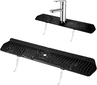 Amazon.com: COBETE Kitchen Sink Splash Guard, 24in Faucet Mat Splash ...
