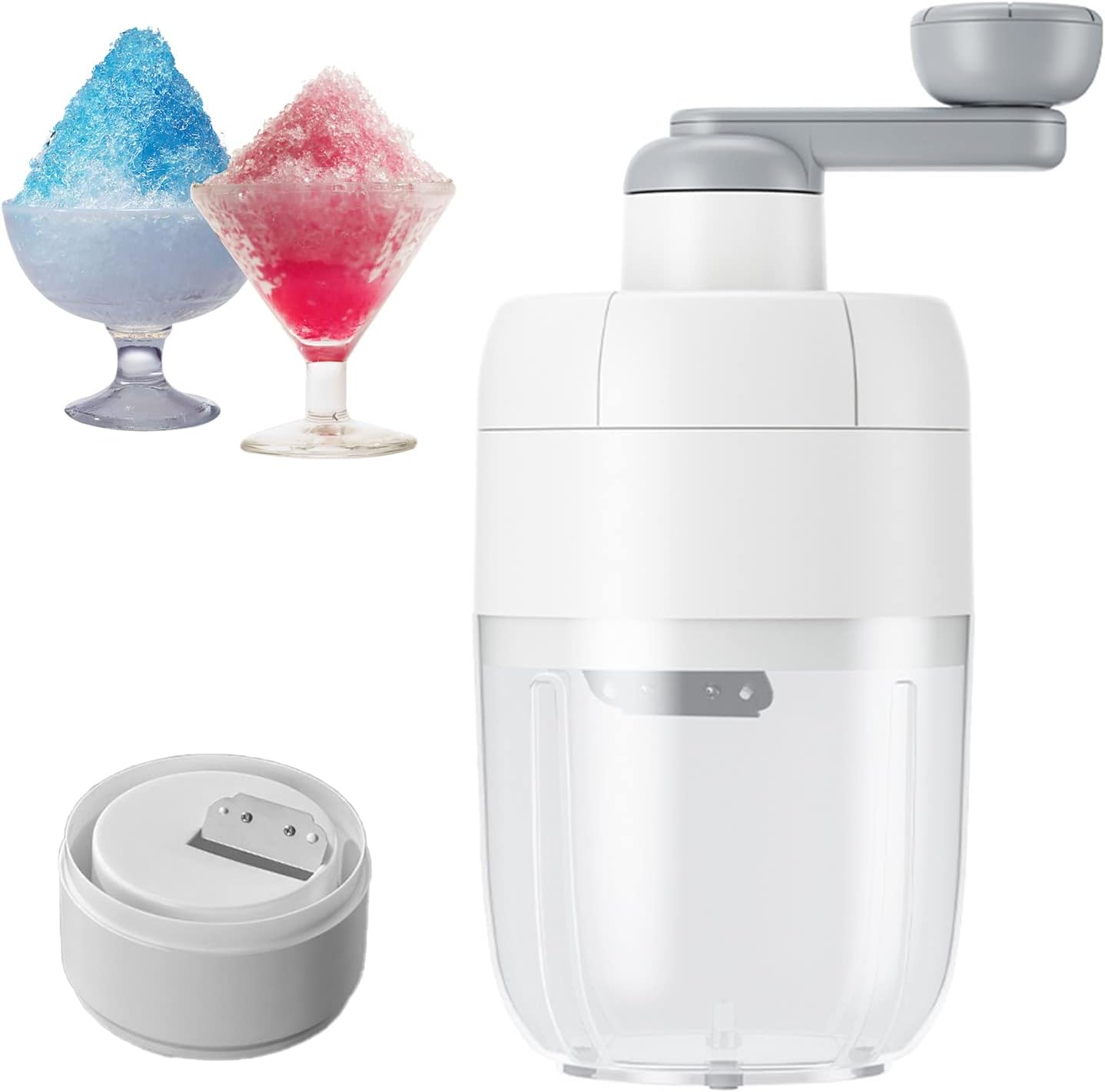 Manual Ice Crusher, 1000ML Manual Hand Ice Crusher Slush Machine ...