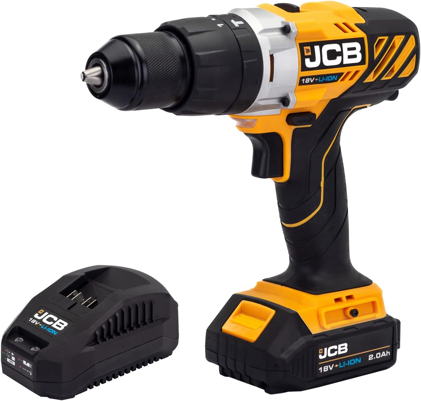 JCB 18V Cordless Combi Dril, 2.0ah Battery & Fast Charger, Variable ...