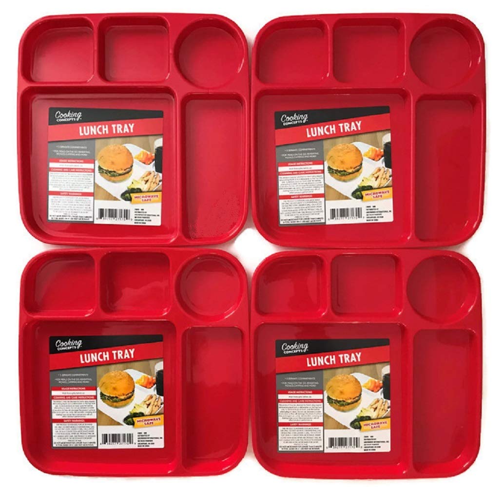 Amazon.com | Plastic Divided 5-Section Compartment Lunch Dinner Supper ...