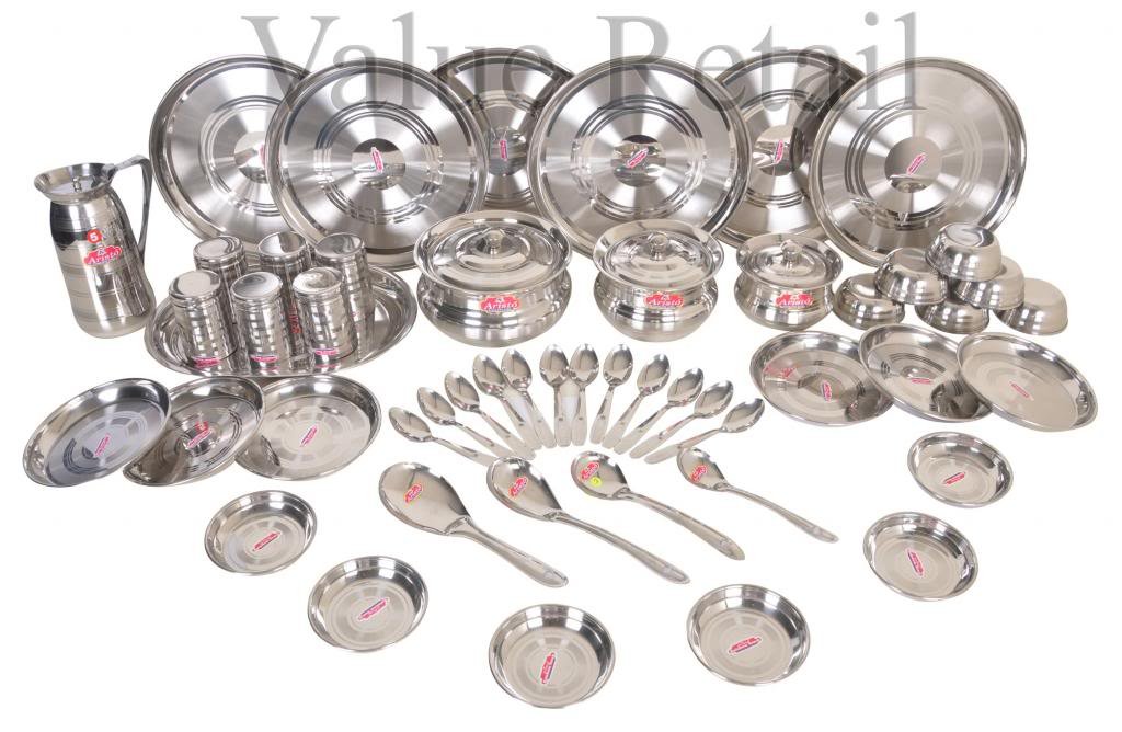 Aristo Stainless Steel 51 Pc Dinner Set. : Amazon.in: Home & Kitchen