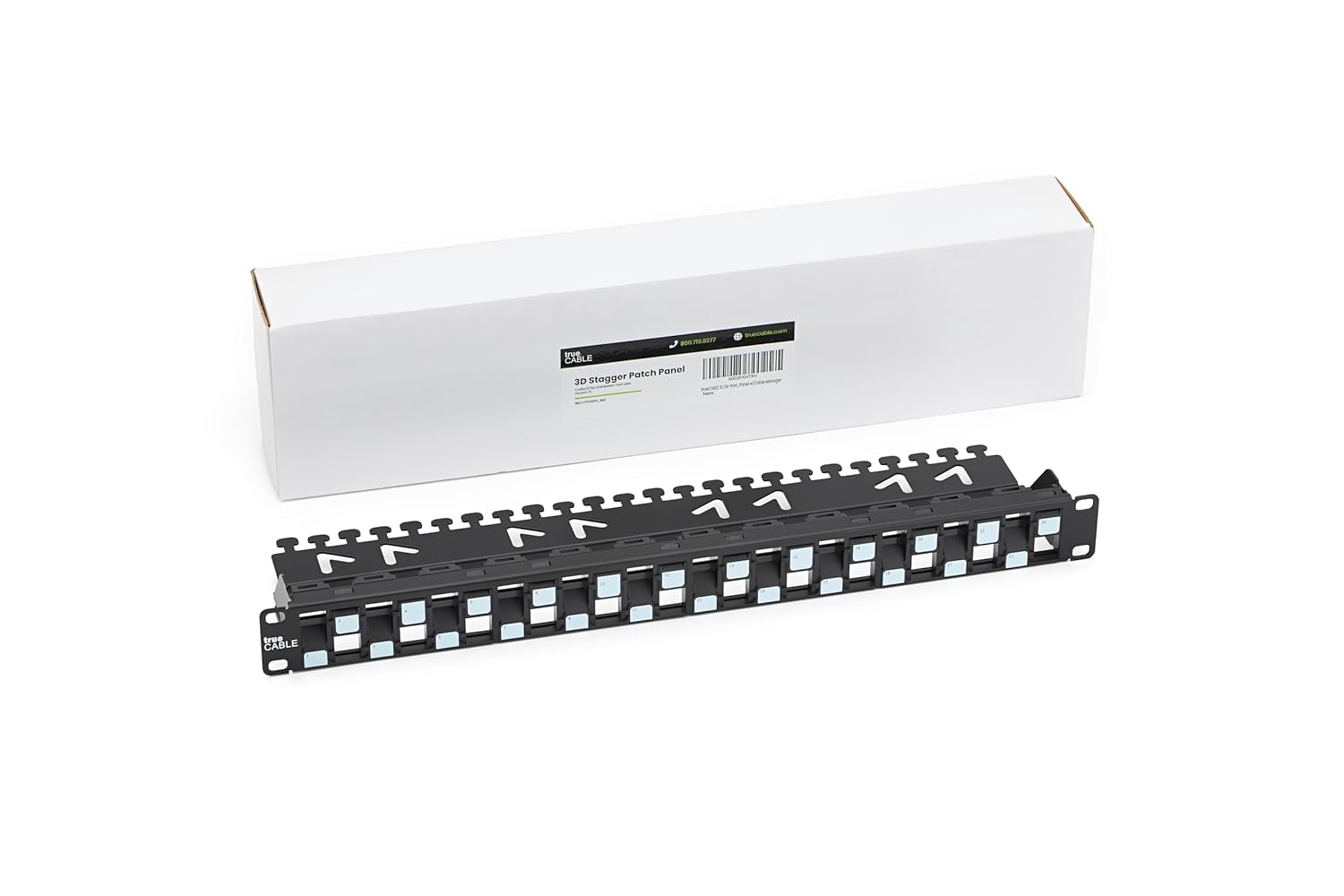 Amazon.com: trueCABLE 3-D Staggered 24 Port 19” Toolless Modular Patch ...