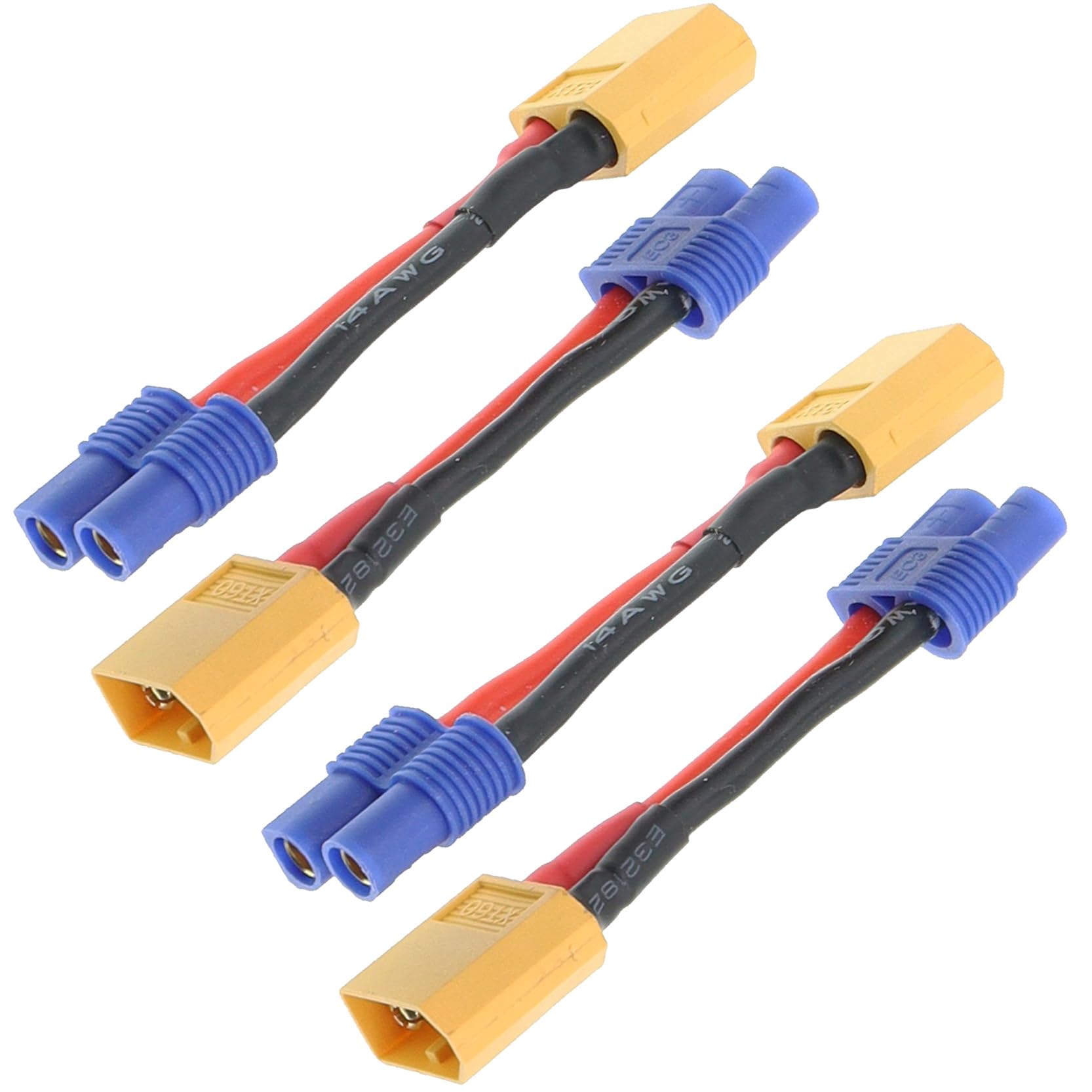 HOPLEX T-Plug EC3 XT60 Male Female Connector Adapters & Servo Plug Male ...