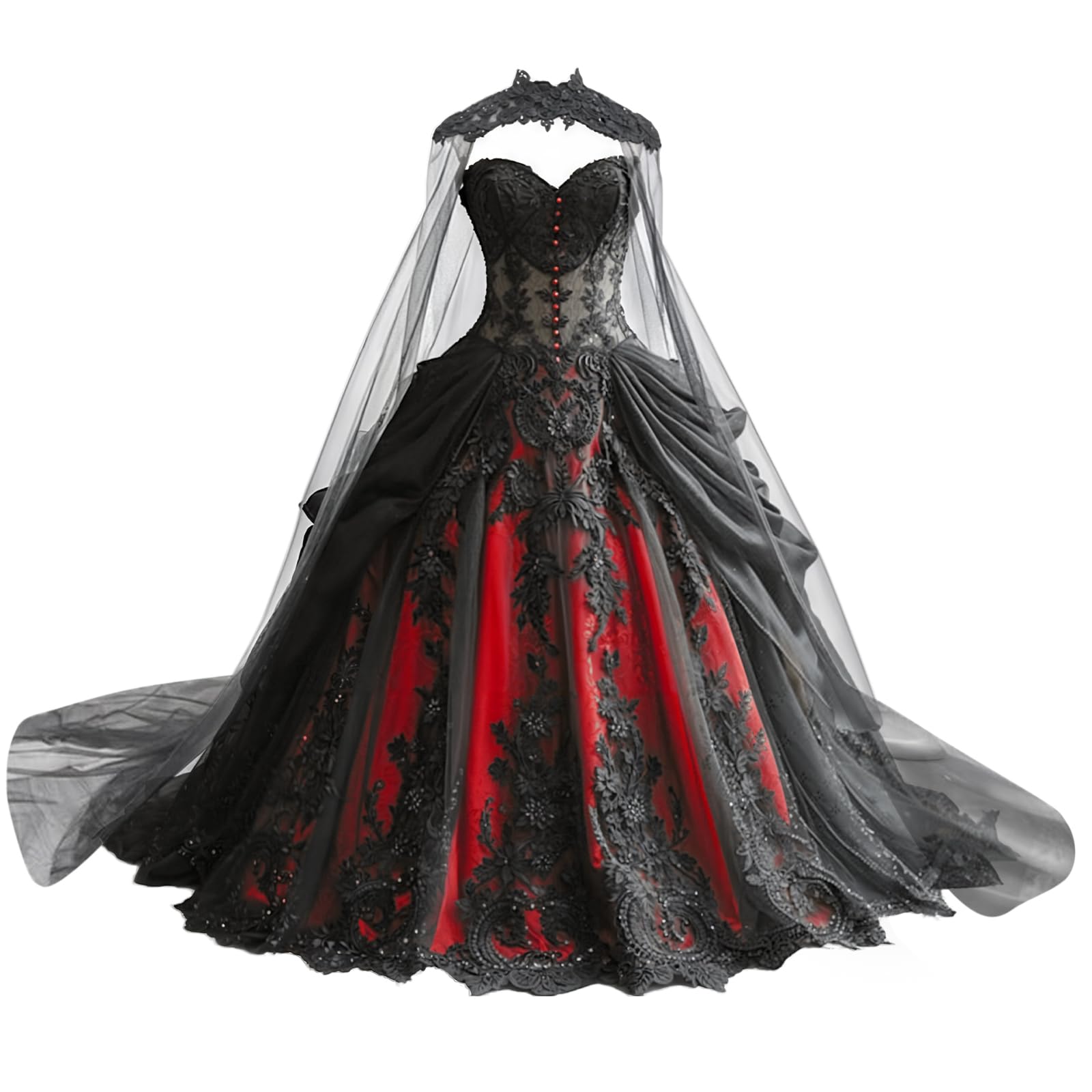 9 Best Black Red Wedding Gowns | Gowns That Break Code