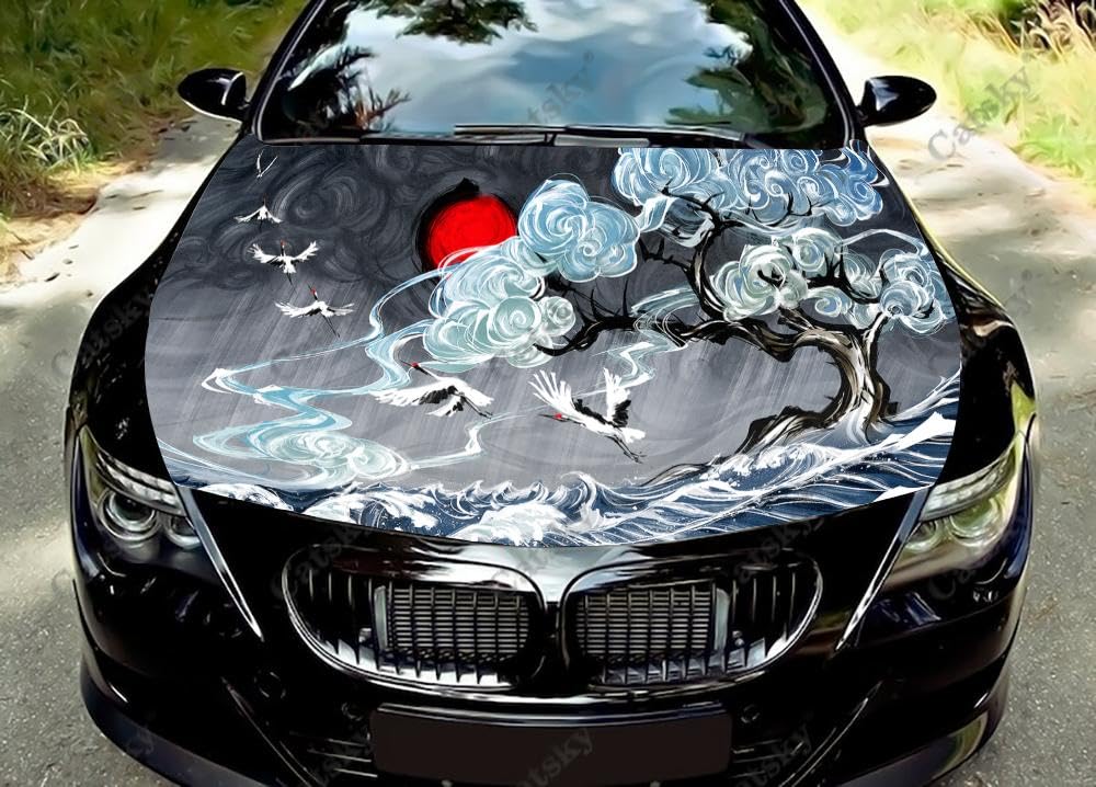Amazon.com - Sea Wave Car Hood Decal Car Decal Vinyl Sticker Graphic ...