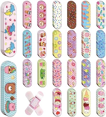 Amazon.com: 12 Styles Kids Bandages Bulk Cute Cartoon Flexible Adhesive ...
