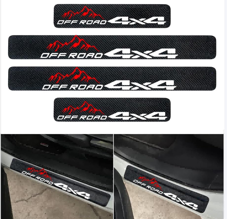 Amazon.com: 4PCS Carbon Fiber Style Door Sill Protector Anti-Dirty ...