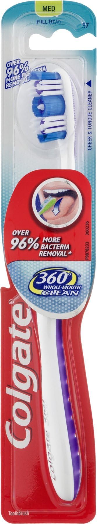 Amazon.com: Colgate 360 Whole Mouth Toothbrush, Adult Soft Toothbrush ...
