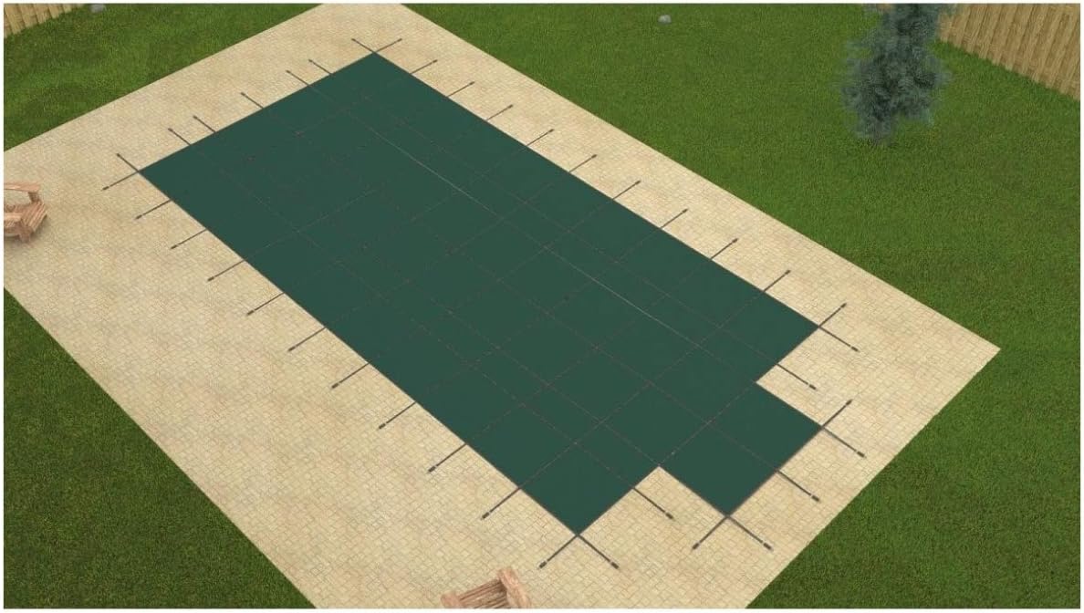 Amazon.com : GLI Secur-A-Pool 16 FT X 32 FT Grecian Mesh Safety Cover ...