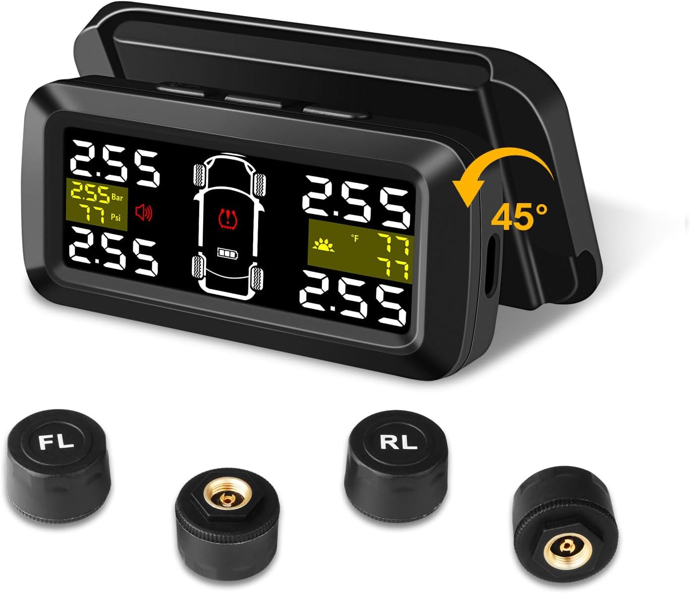 TPMS Reifendruckkontrollsystem【2/4-Rad-Modi】0.01Bar Hohe Präzision ...