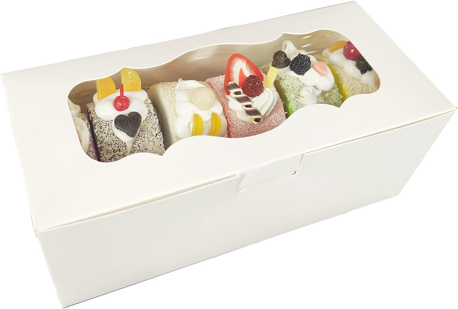 Amazon.com: Cookie Boxes Swiss Roll Cake Box Cake Boxes White Bakery ...