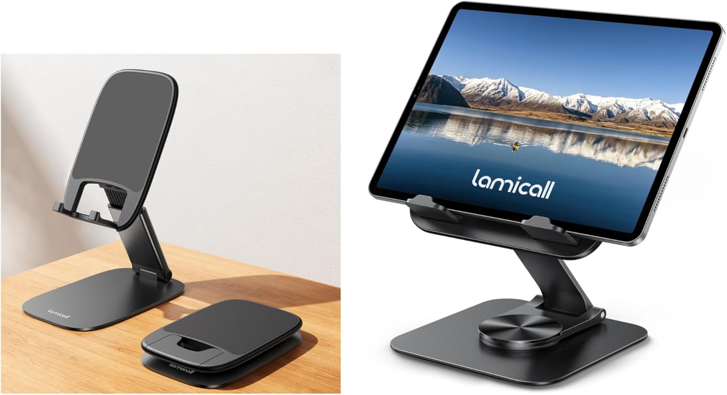 Amazon.com: Lamicall Cell Phone Stand & Adjustable Tablet Stand ...