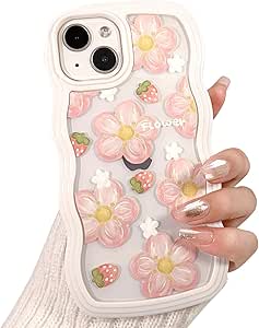 Amazon.com: NITITOP Compatible for iPhone 13/ iPhone 14 Case Cute Curly Wave Wavy Frame Shape ...