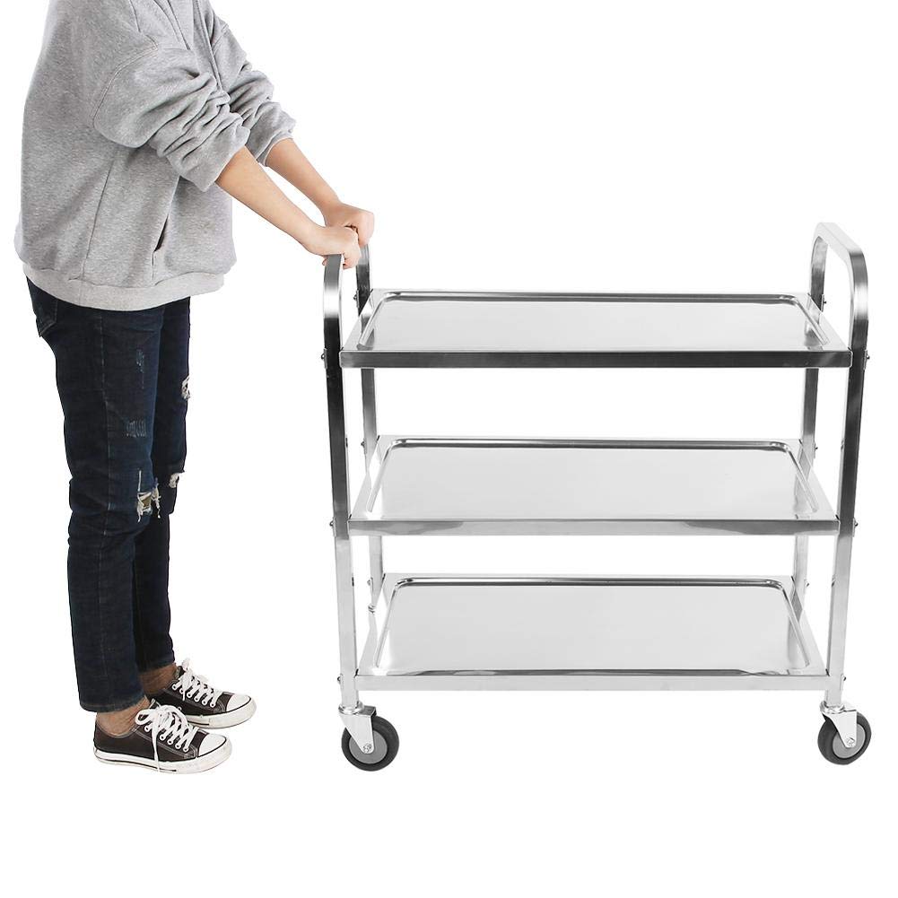 Buy Kitchen Catering Trolley,3 Tier Stainless Steel Detachable Kitchen ...