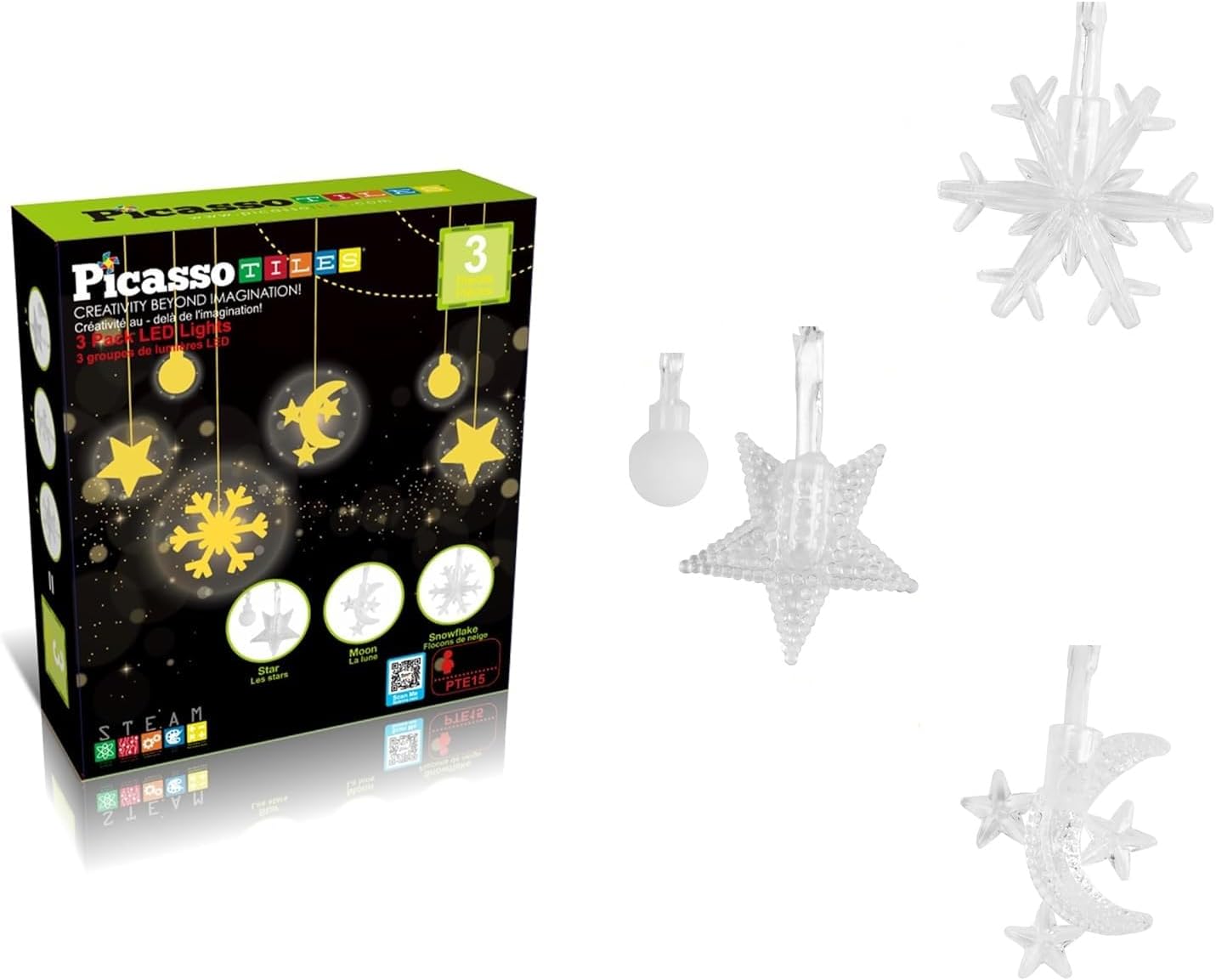 Amazon.com: PicassoTiles Magnet Building Tiles+Warm Color Night ...