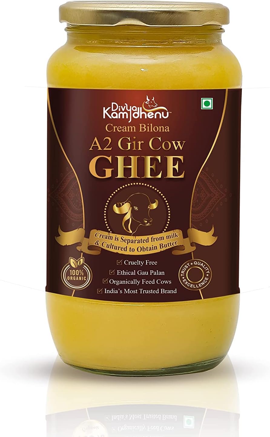 Divya Kamdhenu Cream Bilona A2 Gir Cow Ghee 250 ml : Amazon.co.uk: Grocery