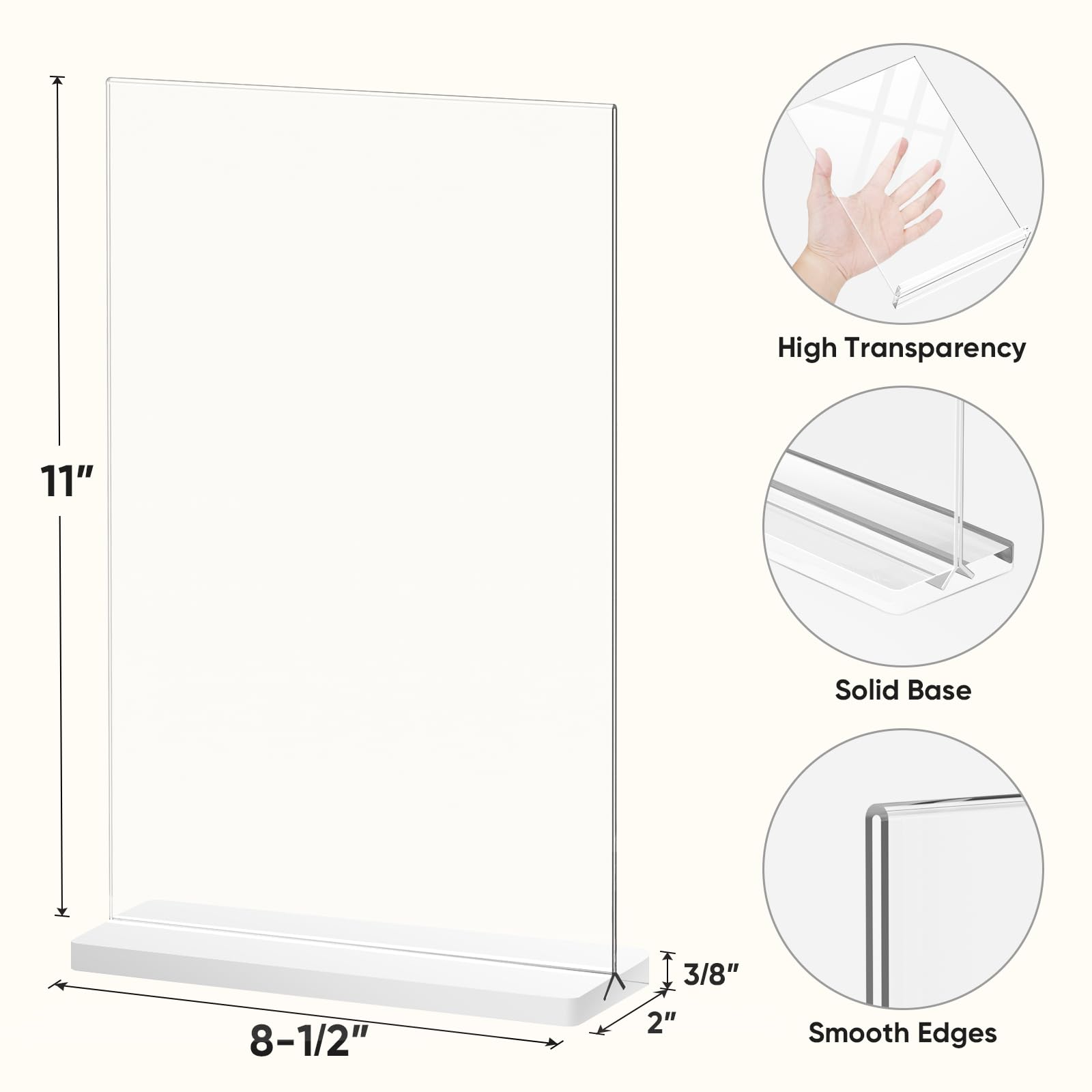 Snapklik.com : TICONN 6 Pack Acrylic Sign Holder, Double-Sided Display ...