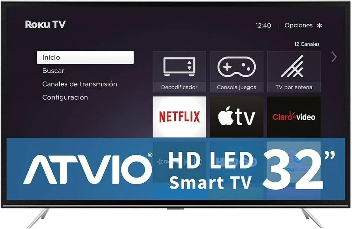 TV Atvio 32 Pulgadas HD Smart TV LED ATV-32SMR : Amazon.com.mx ...