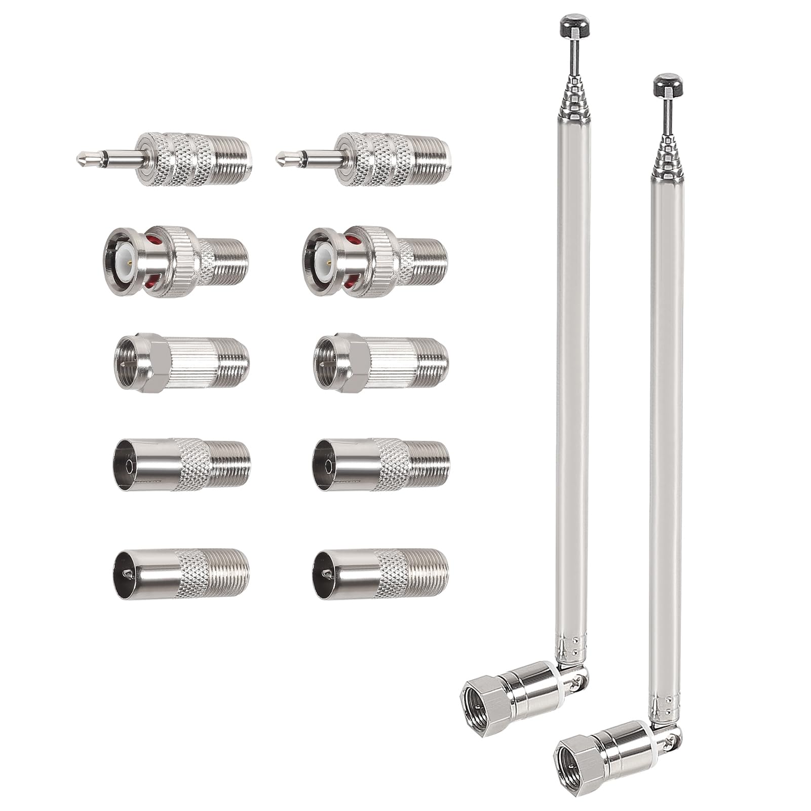 Amazon.com: 2pcs FM Antenna Telescopic 75 Ohm Screw F Male Plug Antenna ...