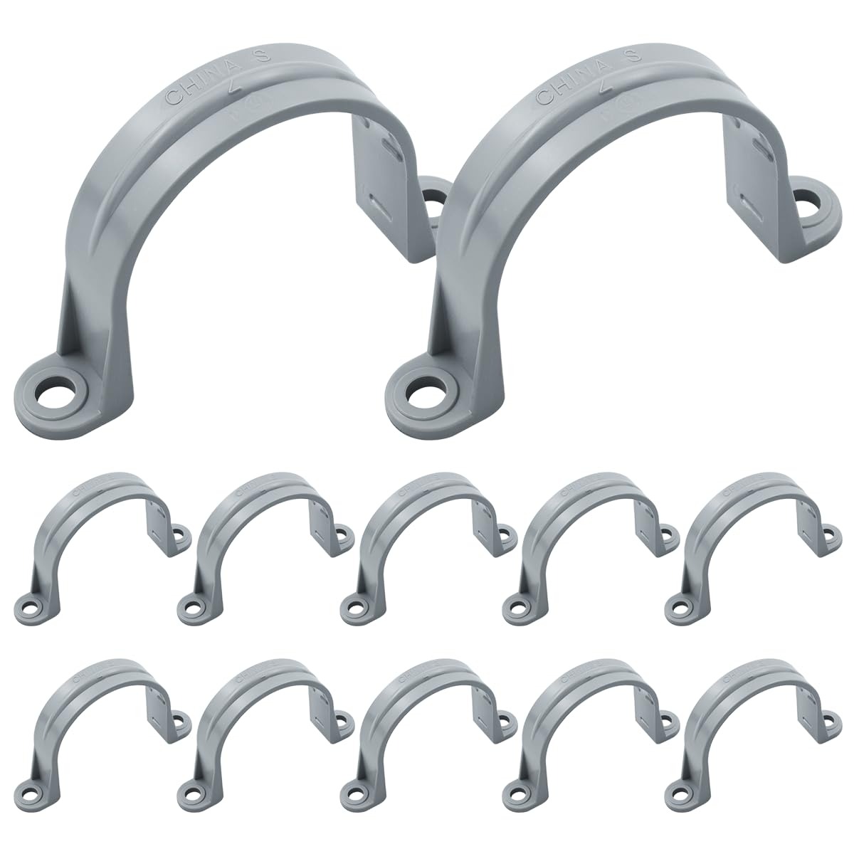 LOUZAGO 12 Pcs 2 Inch PVC Pipe Straps, 2 Holes Conduit Pipe Clamps Pipe ...