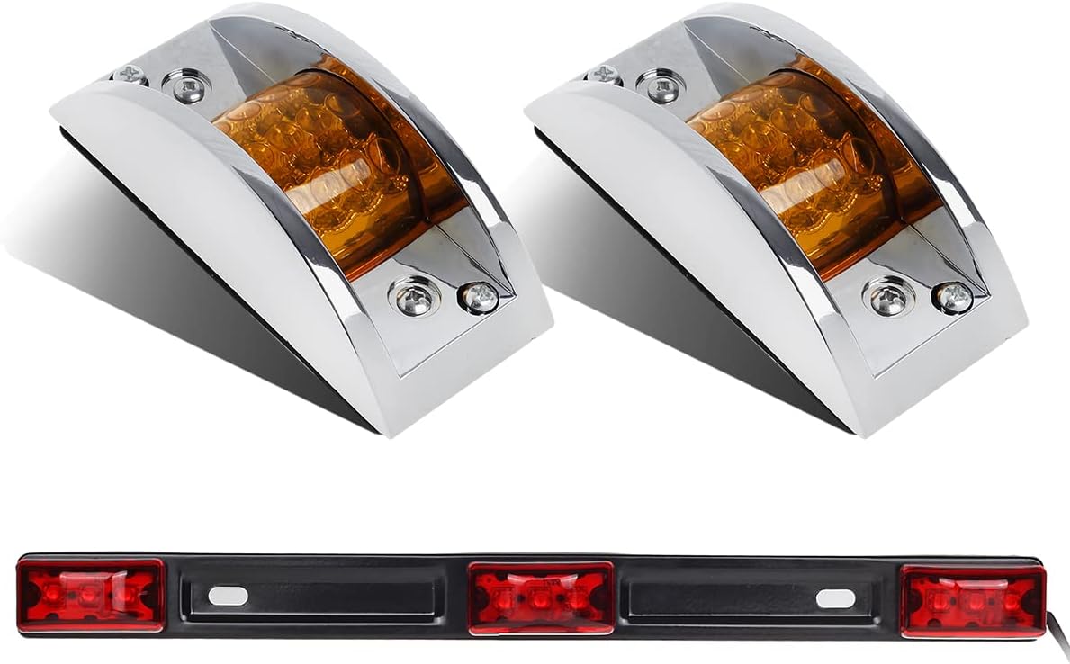 Amazon.com: Partsam 1pcs Red Clearance ID BAR Marker Light 3 Light 9 ...