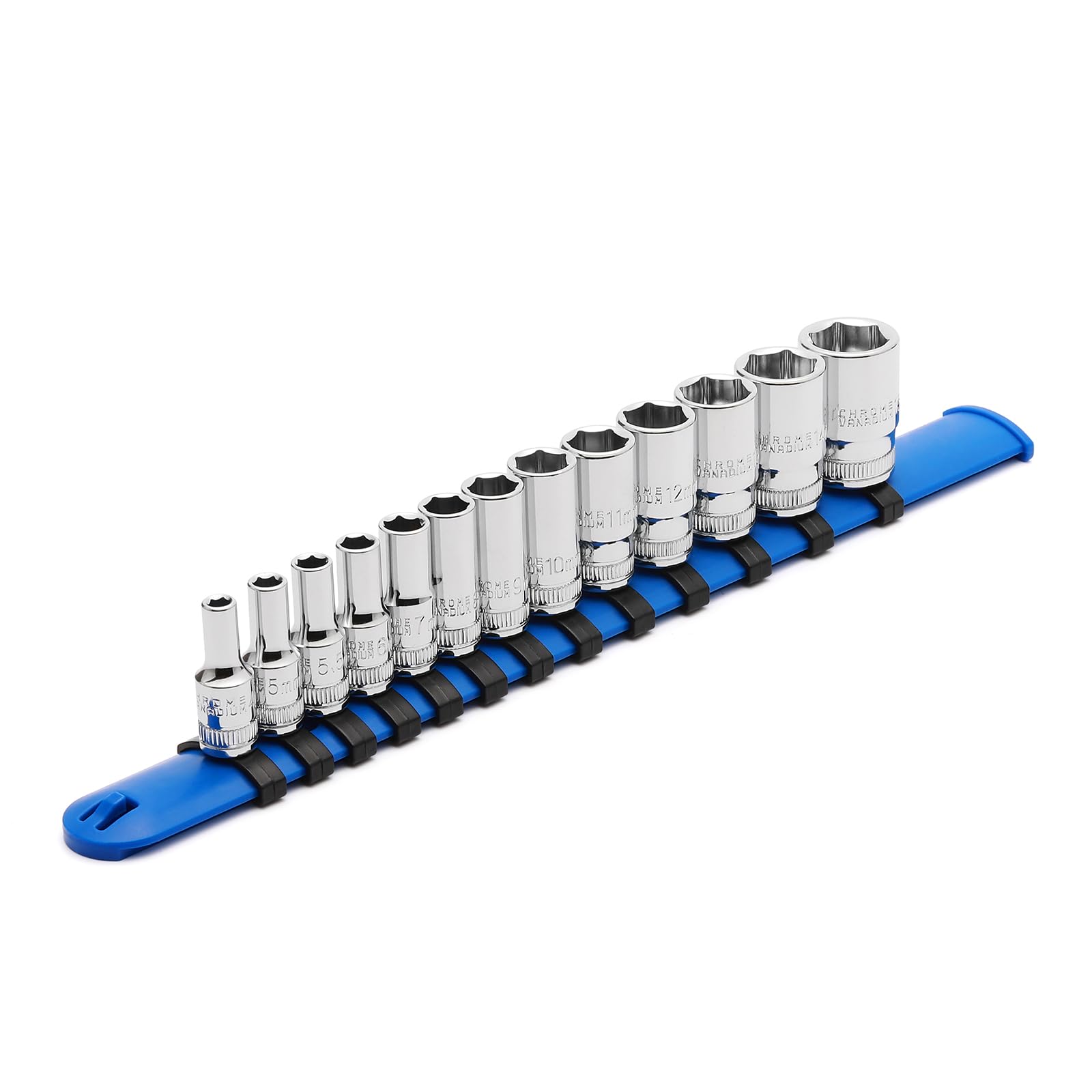 CASOMAN 13PCS 1/4" Drive Mid-Length Socket Set, 6-Point, Mirror Chrome ...