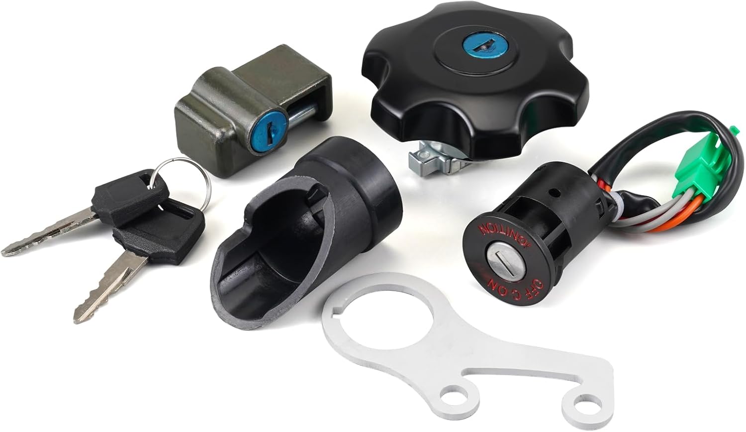 Amazon.com: NICECNC Ignition Key Switch Gas Cap Lock Set Compatible ...
