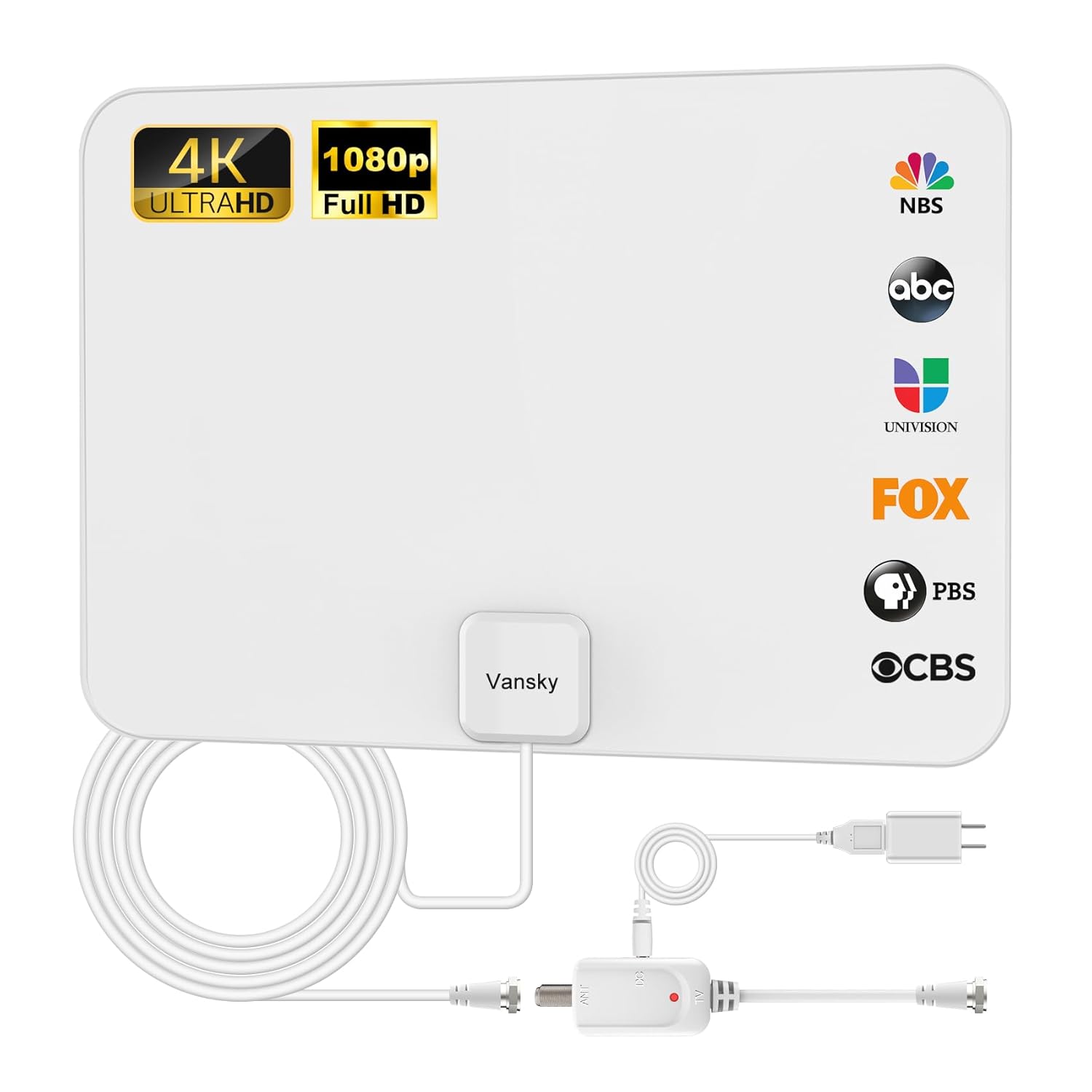TV Antenna Indoor, Digital Amplified Indoor HDTV Antenna, 1080p VHF UHF ...
