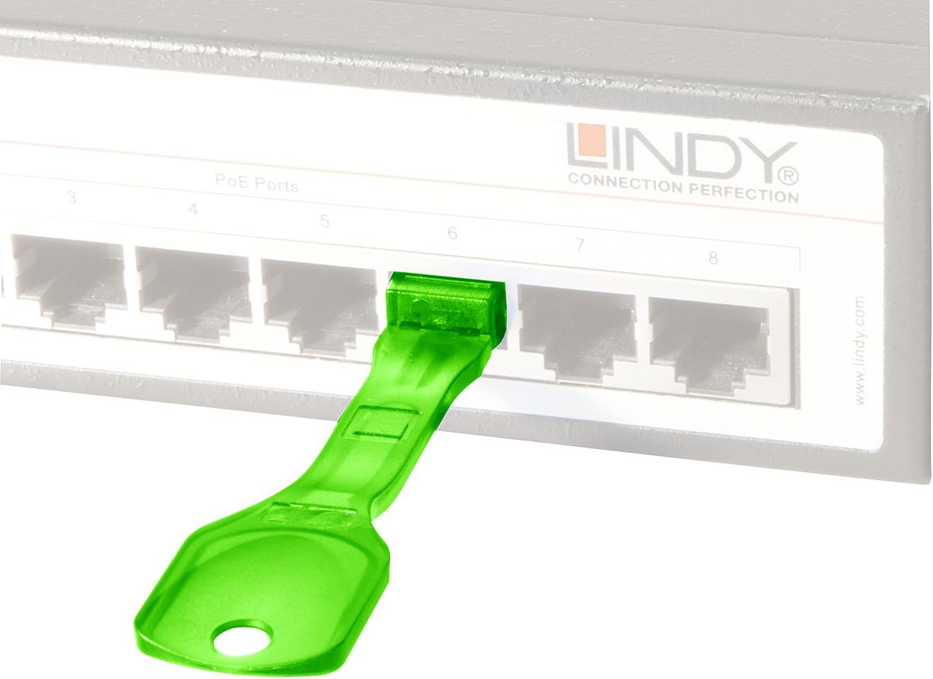 LINDY RJ45 Port Schloe Water 10XGRUEN + Key Block RJ45 Ports 2nd Access ...