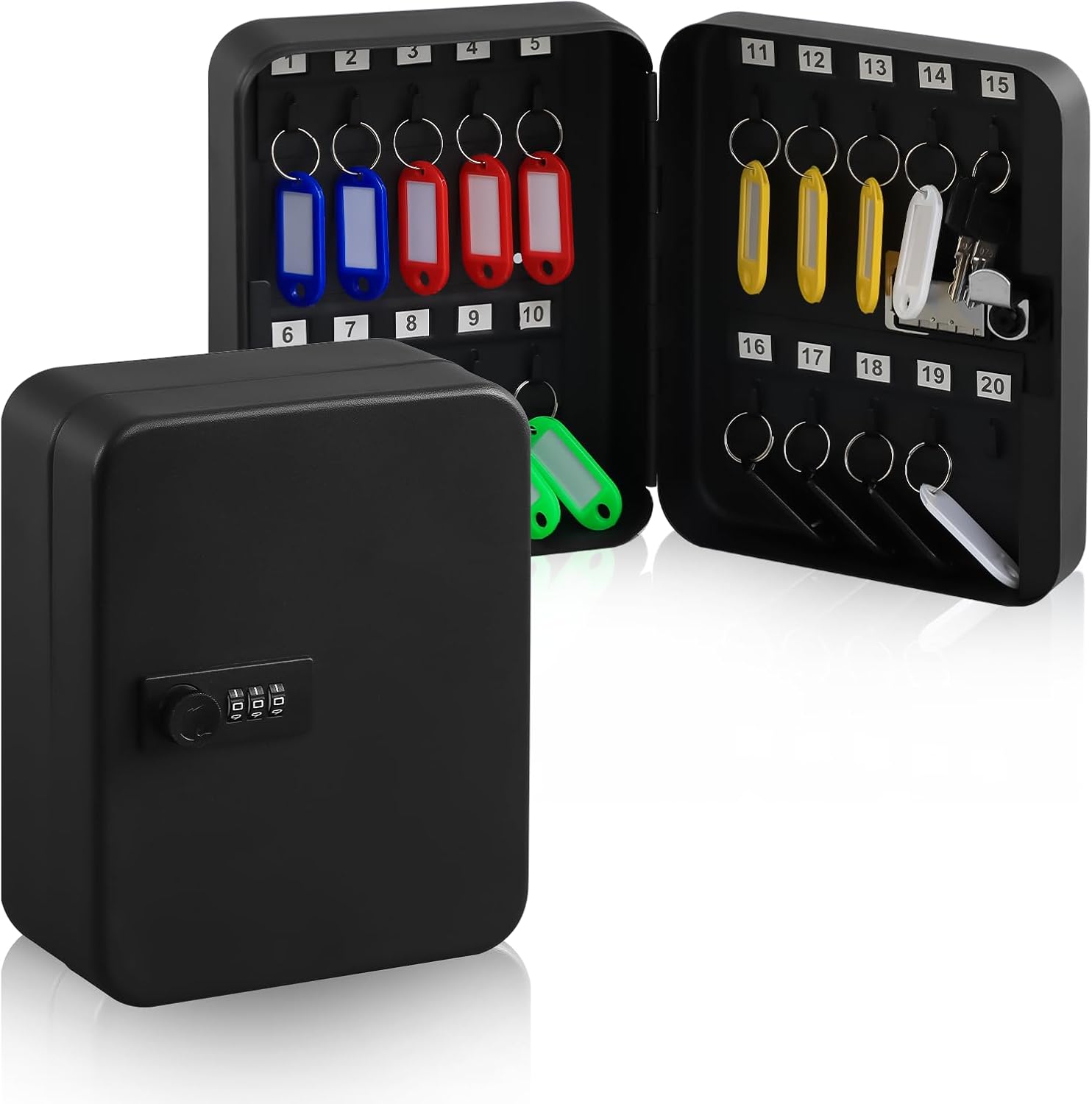 Amazon.com : KYODOLED 20 Key Storage Lock Box with Code, Key Cabinet ...