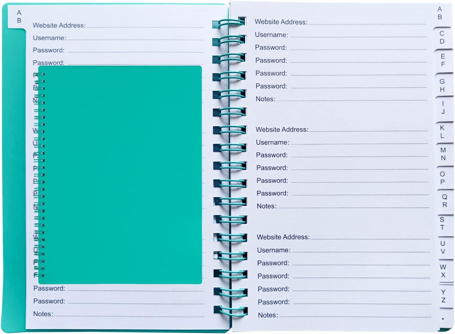 UtyTrees Password Book with Alphabetical A-Z Tabs, Password Keeper ...