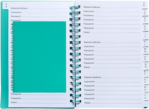 Amazon.com : UtyTrees Password Book with Alphabetical A-Z Tabs ...