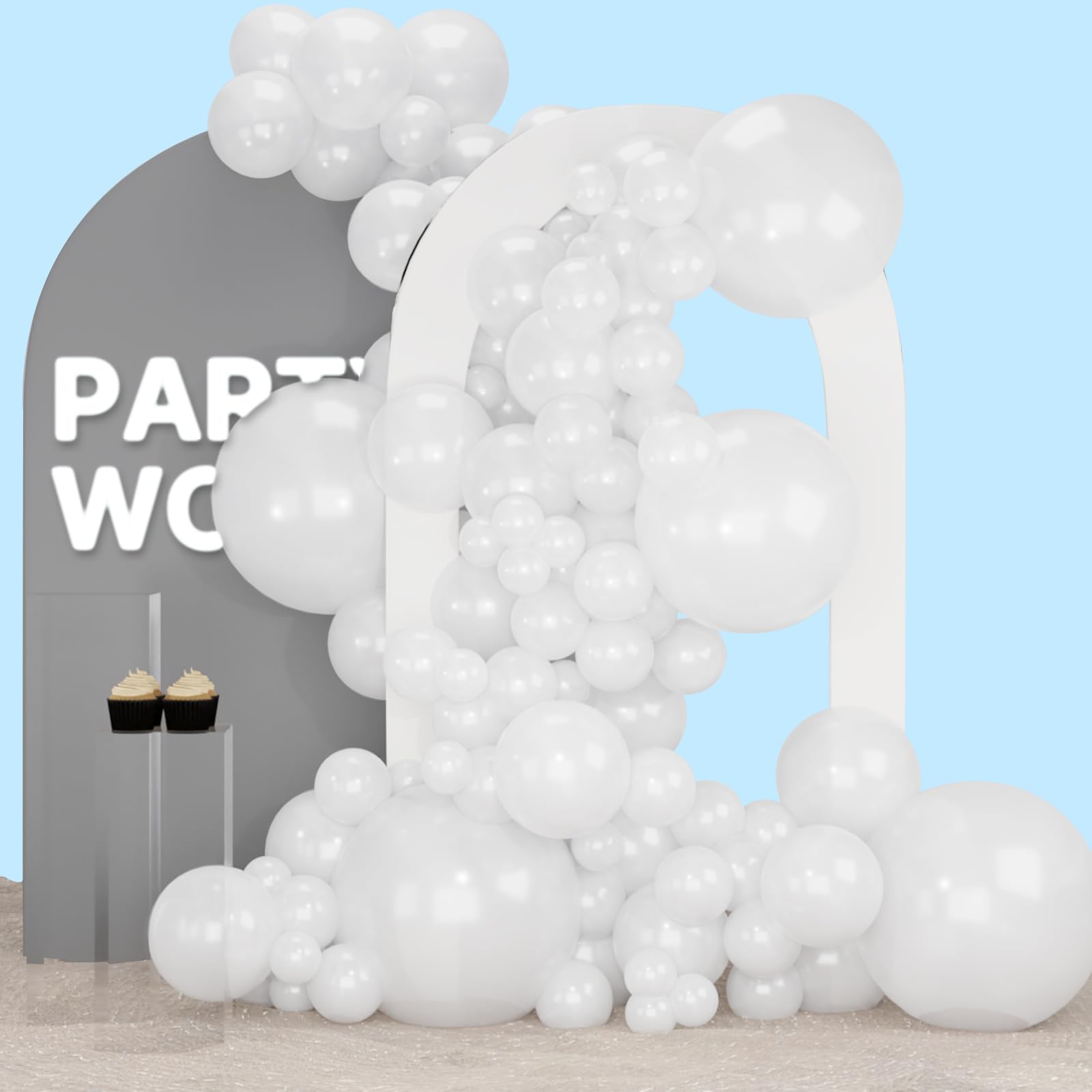 Amazon.com: PartyWoo White Balloons, 140 pcs Pearl White Balloons ...