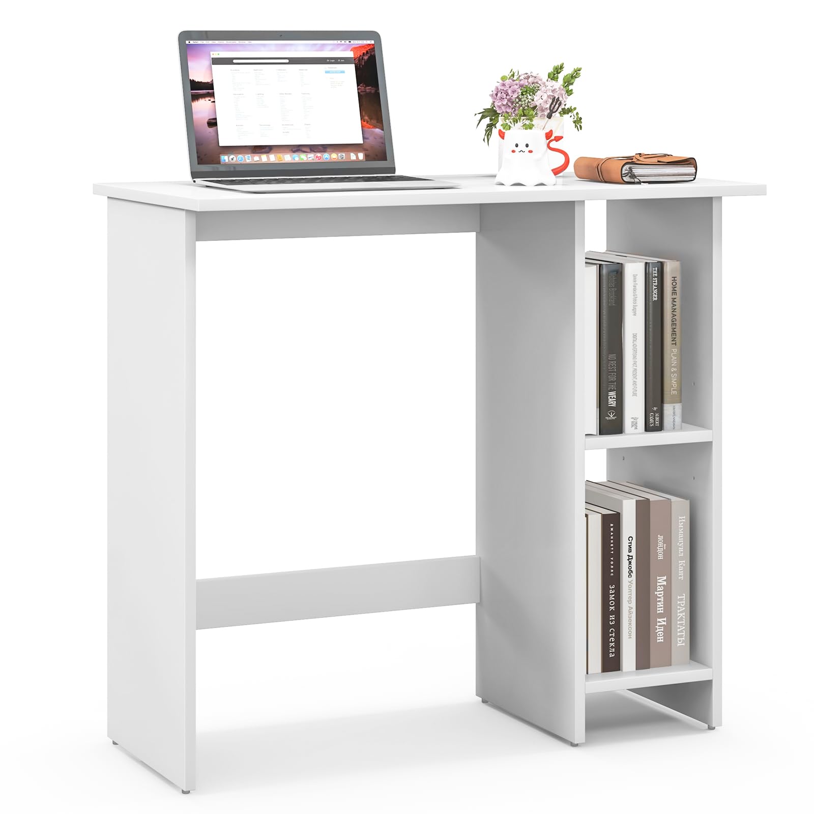 Amazon.com: COSTWAY 31.5” Space Saving White Writing Desk, Modern Home ...