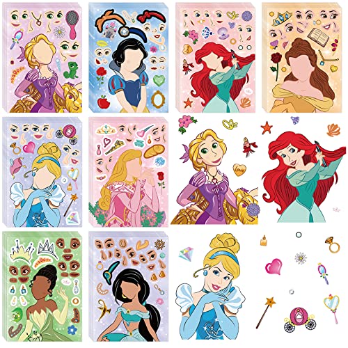 Snapklik.com : 40 Sheets Make Your Own Princess Face Stickers, Princess ...
