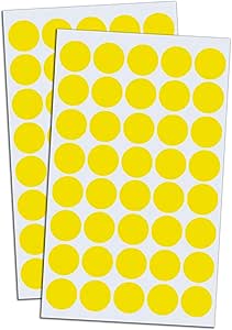 2000 Pieces, 20mm - Yellow Dot Stickers, Sticky Dots Round Circle Spot ...