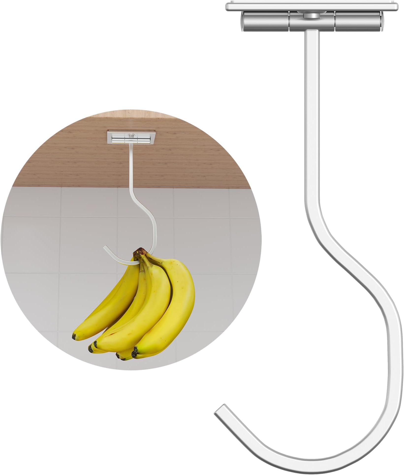 saffruff Folding Banana Hook Silver - Banana Hanger Under Cabinet ...